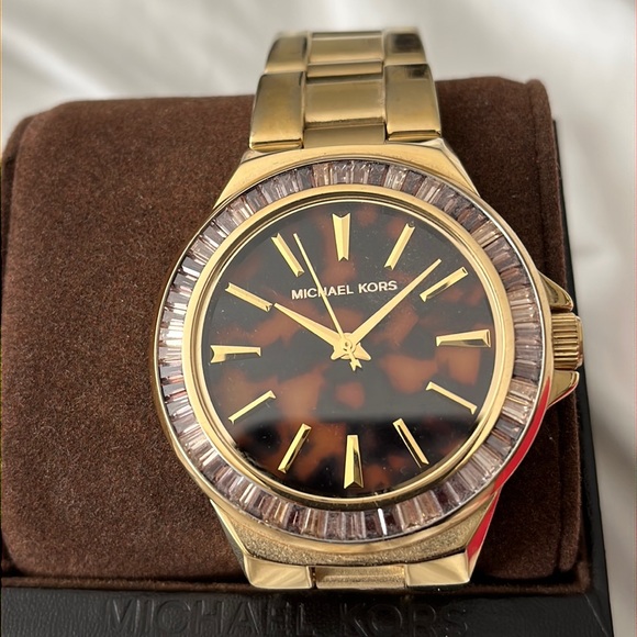 Michael Kors | Accessories | Michael Kors Gold Gramercy Watch Tortoise ...